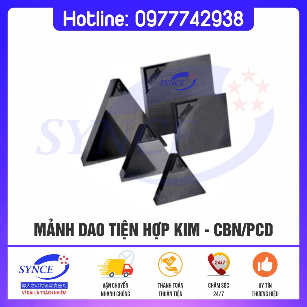 Mảnh dao tiện hợp kim PCD Và CBN - Synce Tool