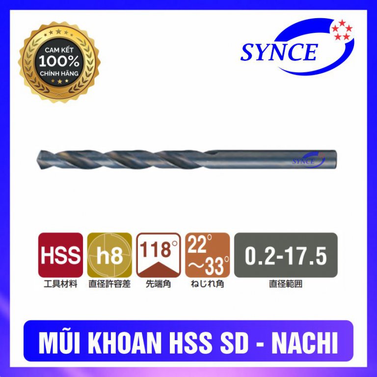 Mũi Khoan List 602 Nachi - Mũi Khoan Chuôi Côn - Synce Tool