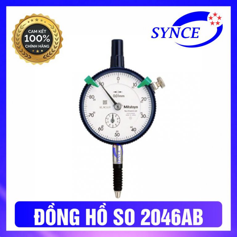 Đồng Hồ So 2046AB 0-10mm 0.01mm Lưng Thẳng Mitutoyo